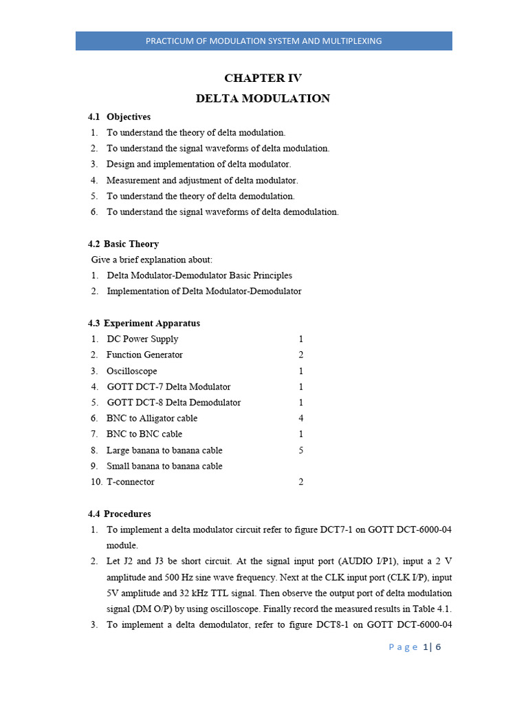Chapter IV. Delta Modulation | PDF