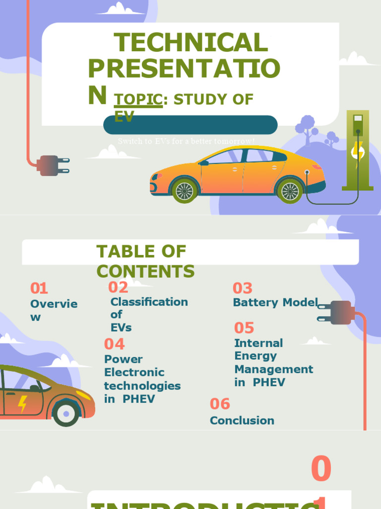 Technical Presentation Topic - Study of Ev | PDF | Electric Vehicle | Plug In Hybrid
