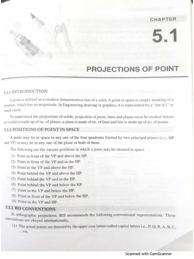 Engg Graphics ( Projection of Point ) | PDF