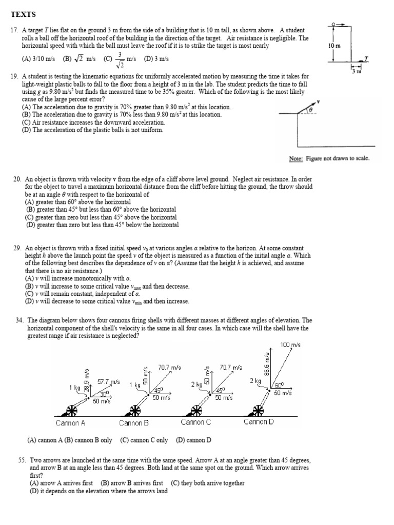 Parabolic Motion | PDF | Physics | Quantity