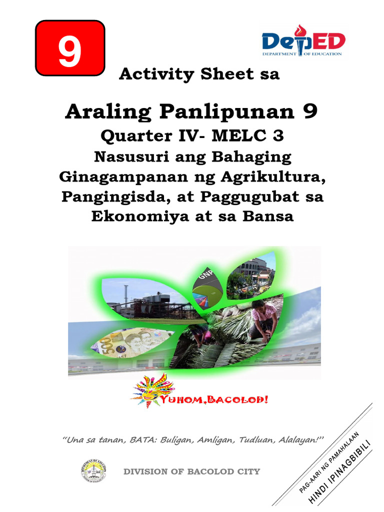 Araling Panlipunan 9: Activity Sheet Sa | PDF