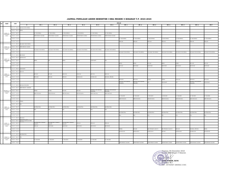 ROSTER PAS Ganjil 2023-2024 | PDF