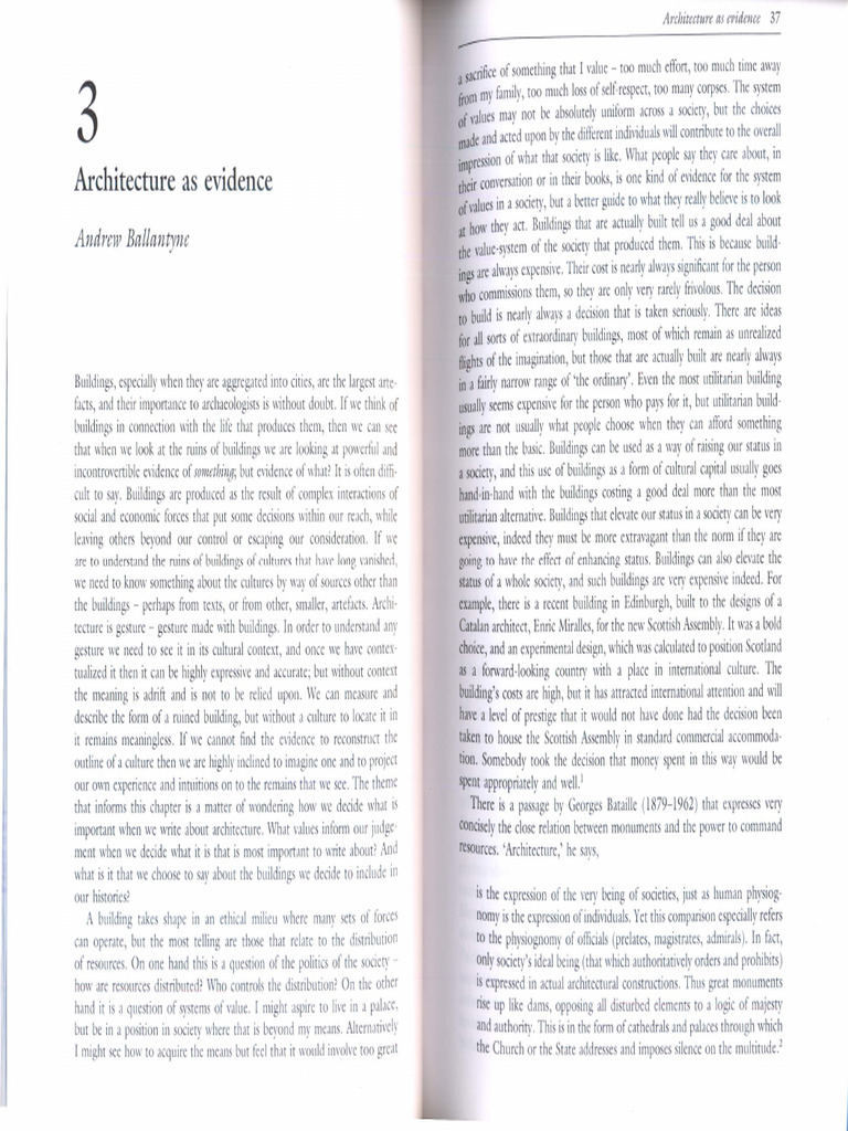 Ballantyne, Architecture As Evidence | PDF