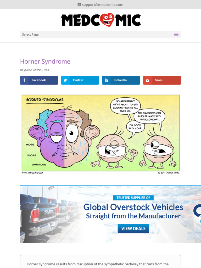 Horner Syndrome - Medcomic | PDF