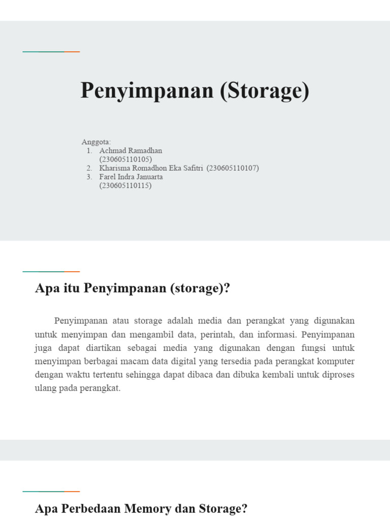 Penyimpanan (Storage) | PDF