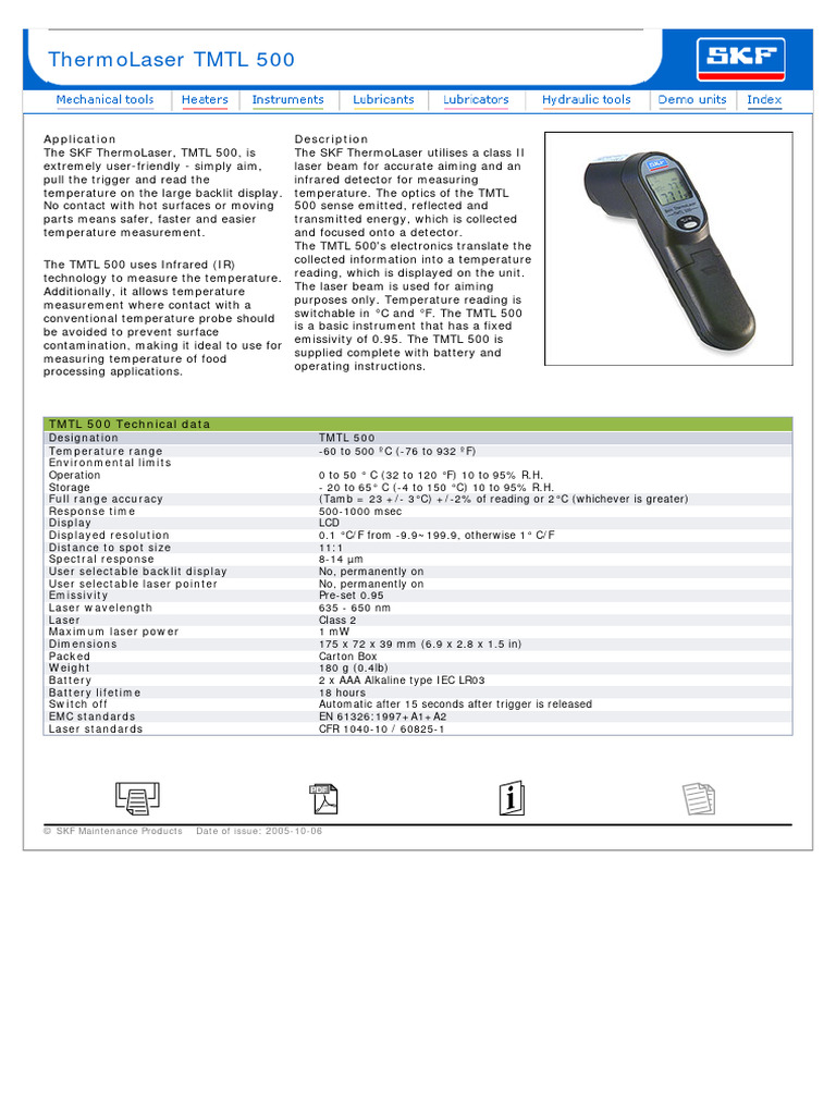 SKF - Thermolaser TMTL 500 | PDF | Laser | Infrared