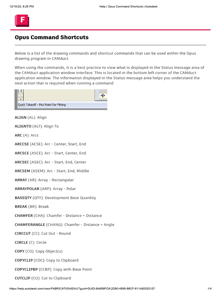 6 Help - Opus Command Shortcuts - Autodesk | PDF