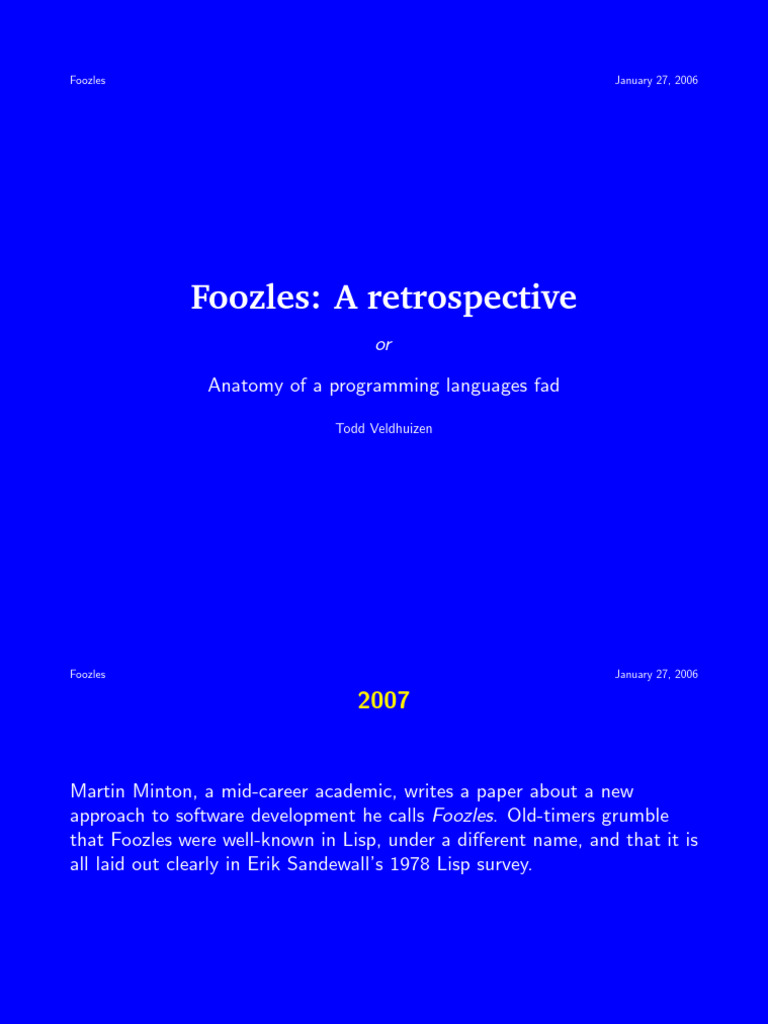 Foozles - Anatomy of A Programming Language Fad | PDF | Computer ...