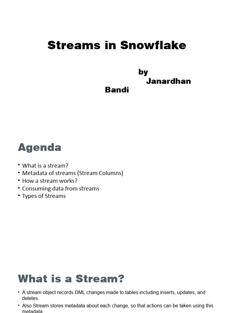 21.streams in Snowflake | PDF | Metadata | Data
