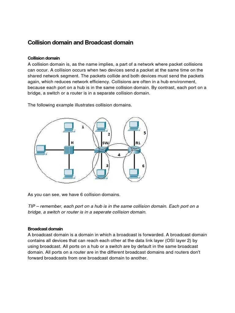Collision Domain and Broadcast Domain | PDF | Science & Mathematics ...
