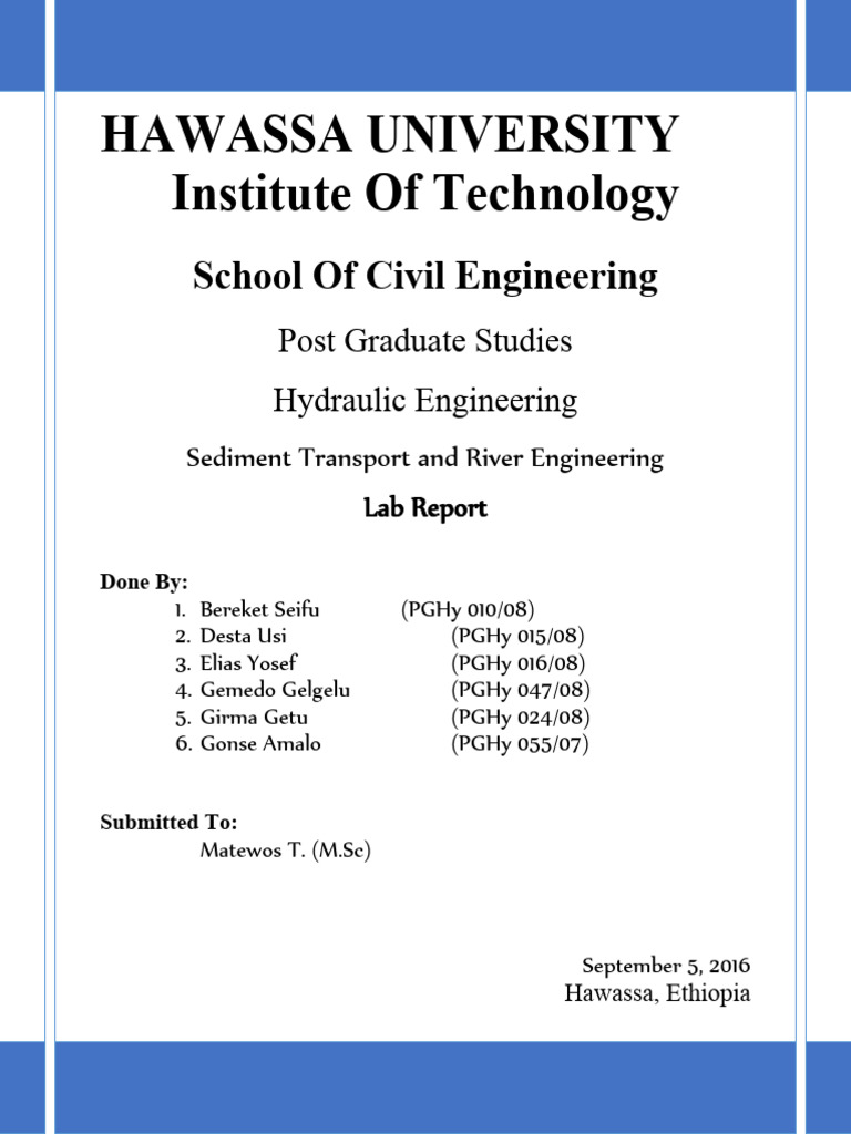 Lab Report | PDF | Discharge (Hydrology) | Sediment