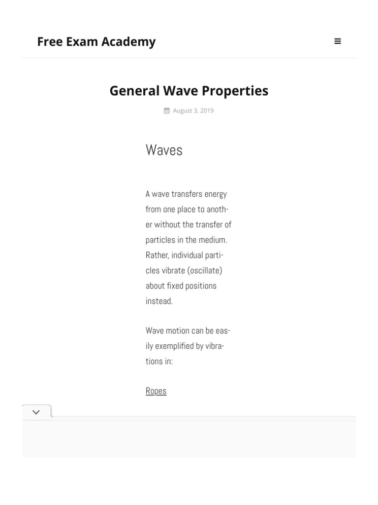 General Wave Properties - Free Exam Academy | PDF | Waves | Physical Phenomena