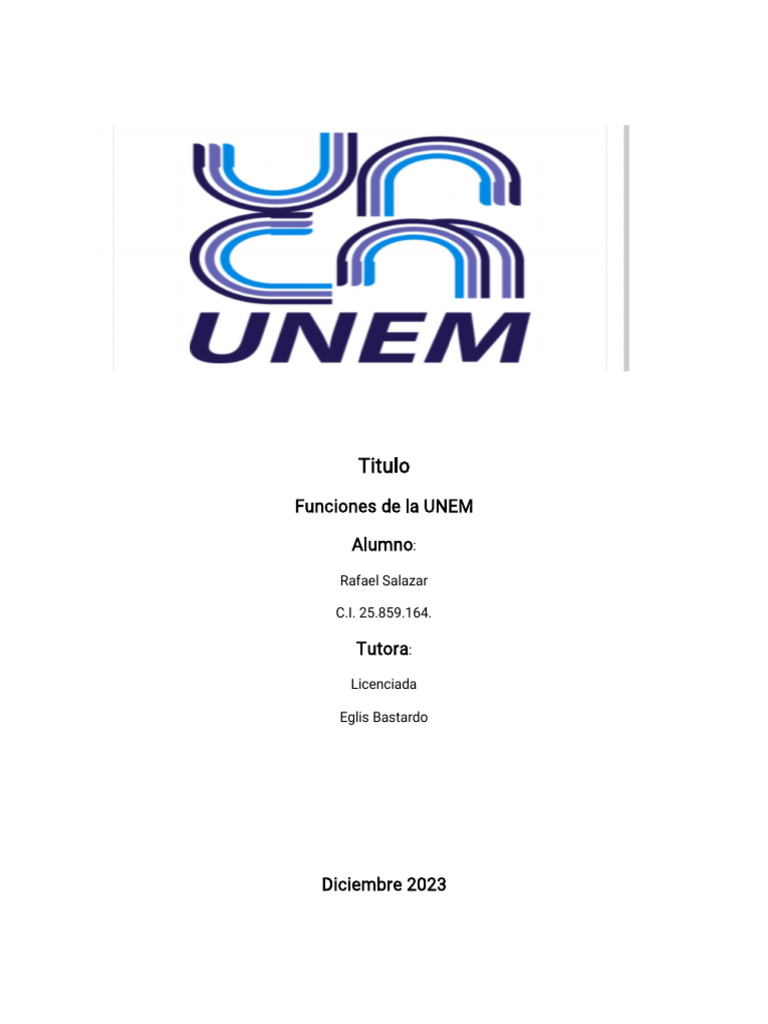 Funciones de La UNEM | PDF