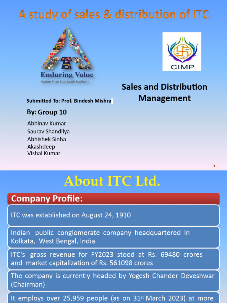 ITC Sales and Distribution Management Overview | PDF | Sales | Retail