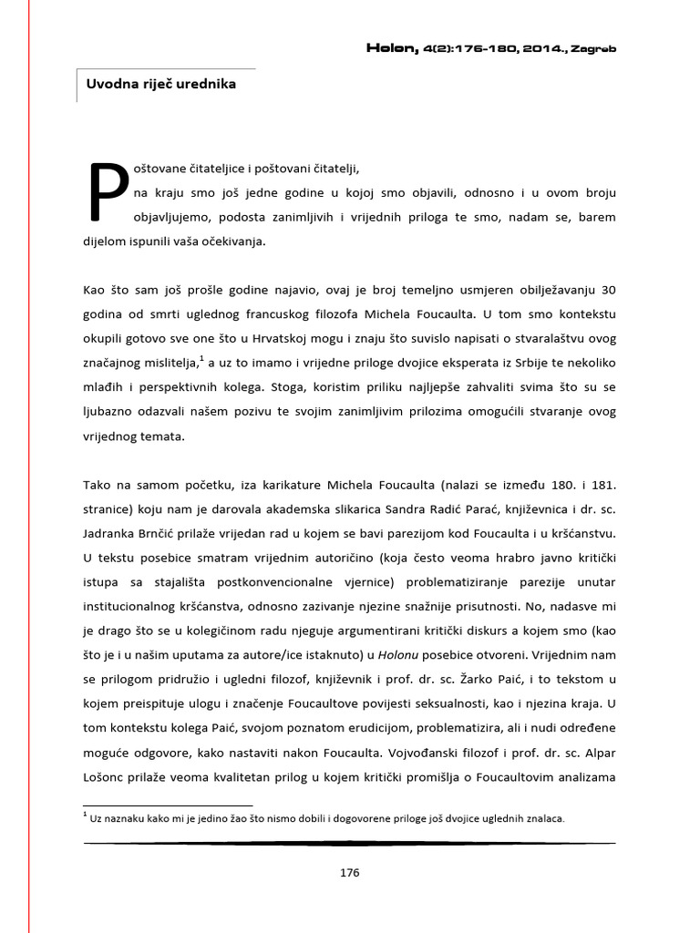 Holon-422014 Uvodna Rijec Urednika | PDF