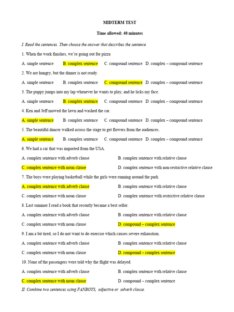 Midterm test. writing 1 | PDF | Linguistic Morphology | Syntax