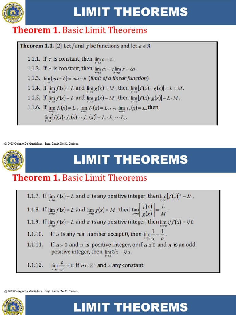 Limit-Theorems | PDF | Infinity | Mathematical Concepts