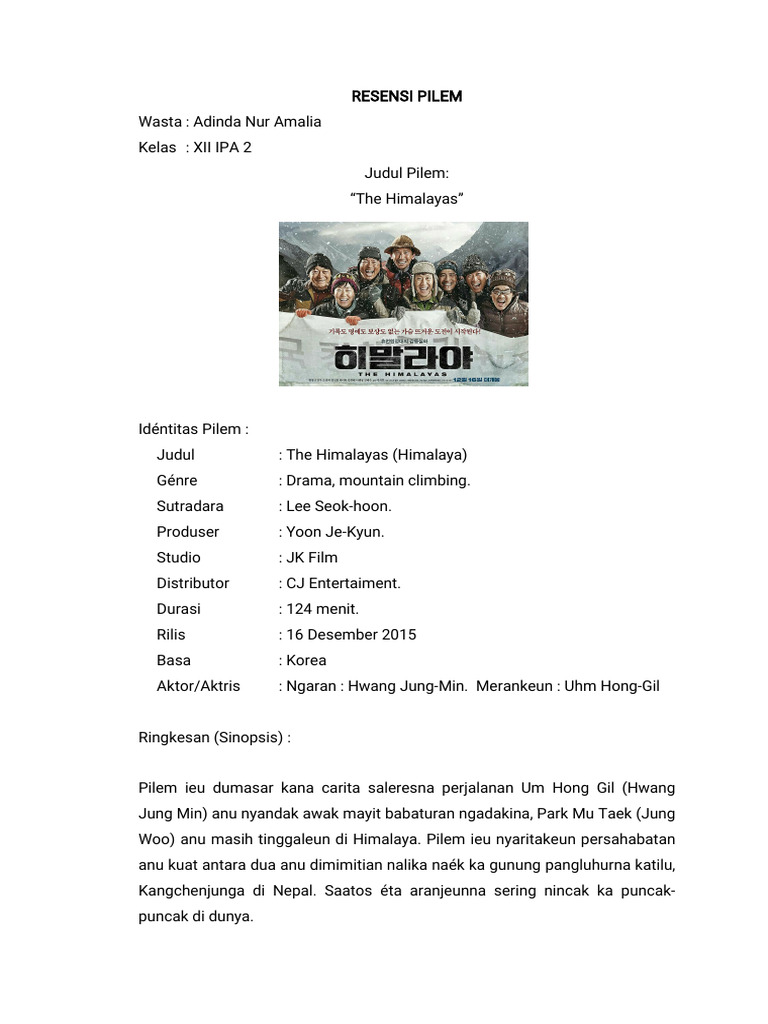 RESENSI PILEM Adinda Nur Amalia XII IPA 2 | PDF