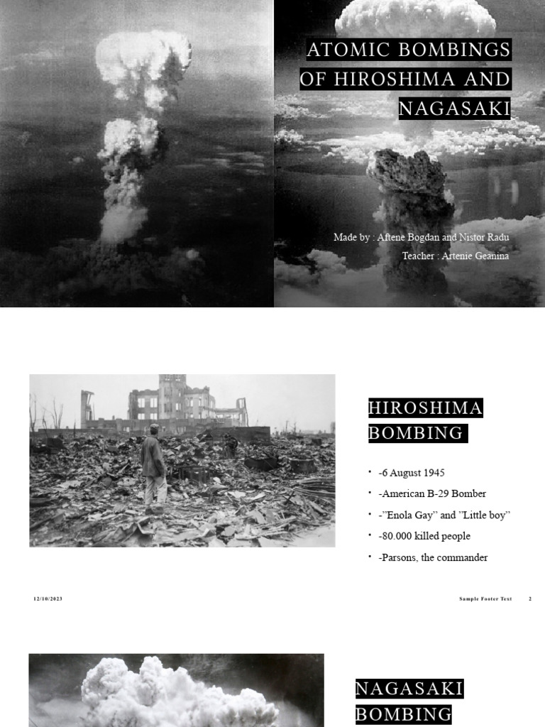Aftene Bogdan Radu Nistor Proiect Hiroshima Nagasaki | PDF