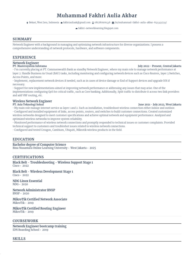 First Resume | PDF | Computer Network | Router (Computing)