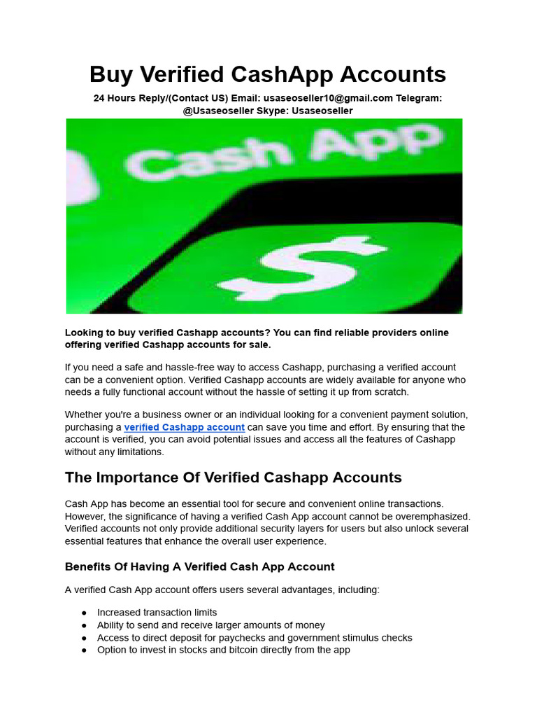 Buy Verified CashApp Accounts | PDF | Authentication | Sales