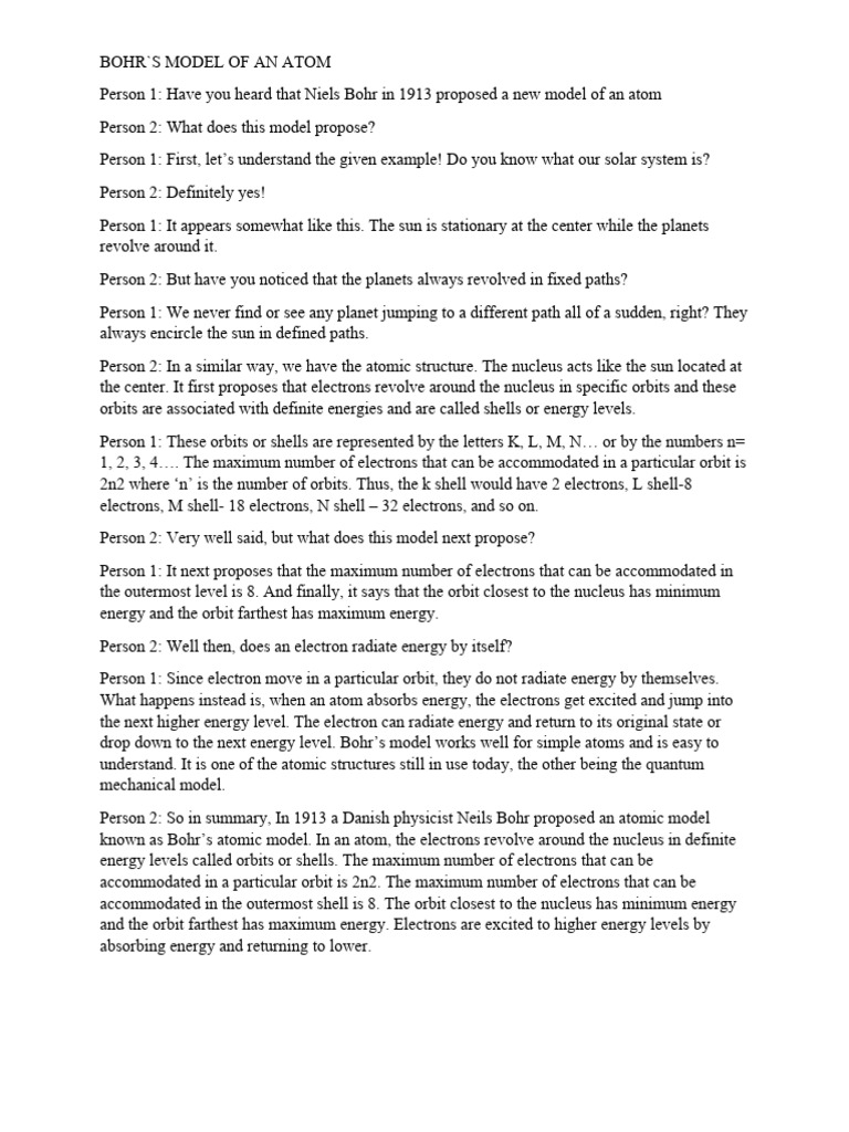 Bohr's Script | Download Free PDF | Energy Level | Electron