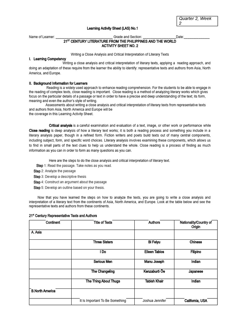 21st-Q2-Module-2 | PDF | Analysis