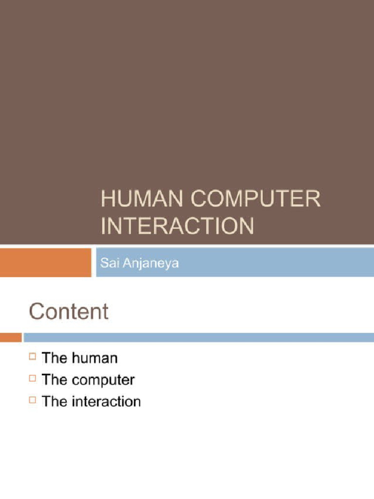 HCI Lecture 1 | PDF