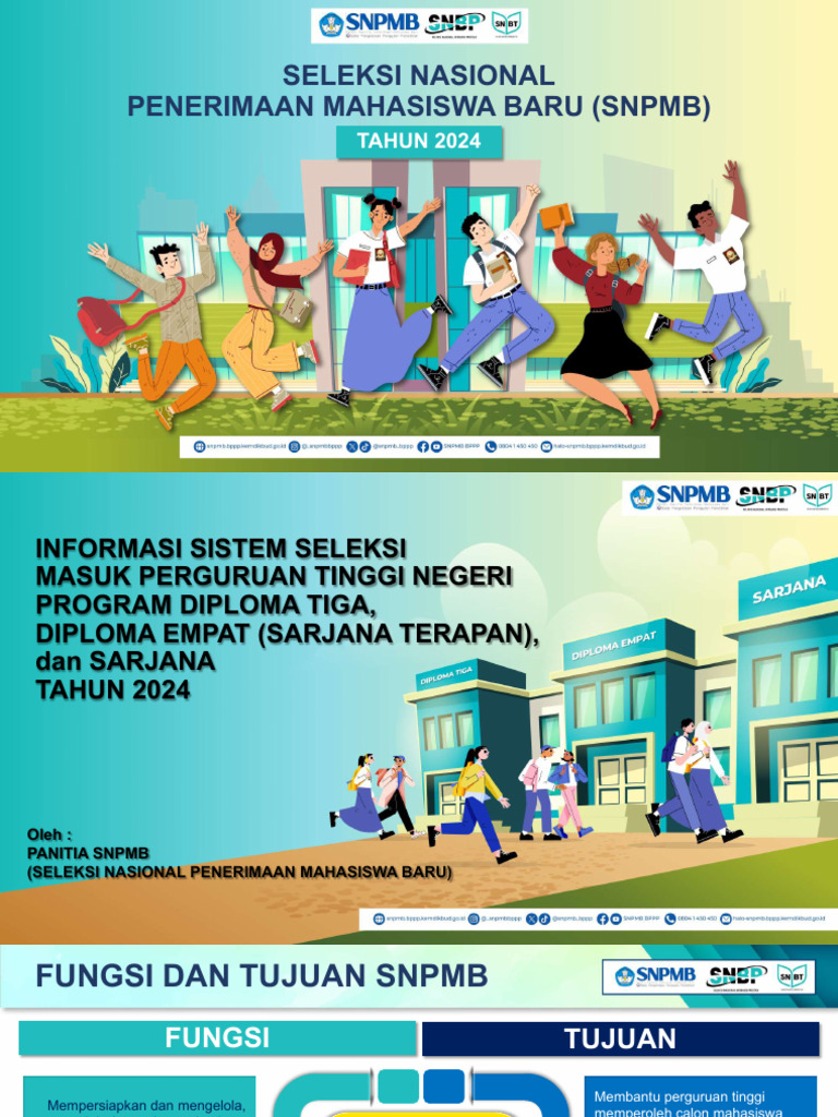 SNPMB 2024: Panduan Seleksi Masuk PTN | PDF