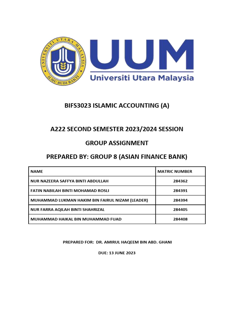 Islamic Accounting Group8 Report | PDF | Entrepreneurship | Equity ...