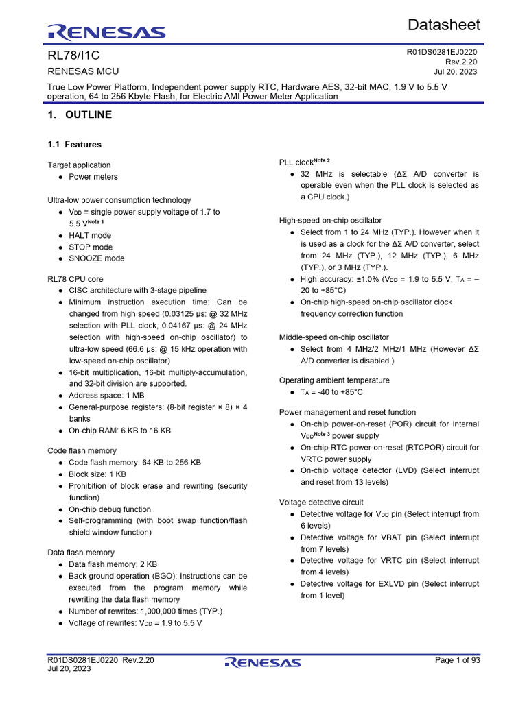 RL78/I1C | PDF