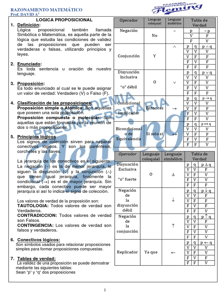 Formulario de RM | PDF | Proposición | Lógica