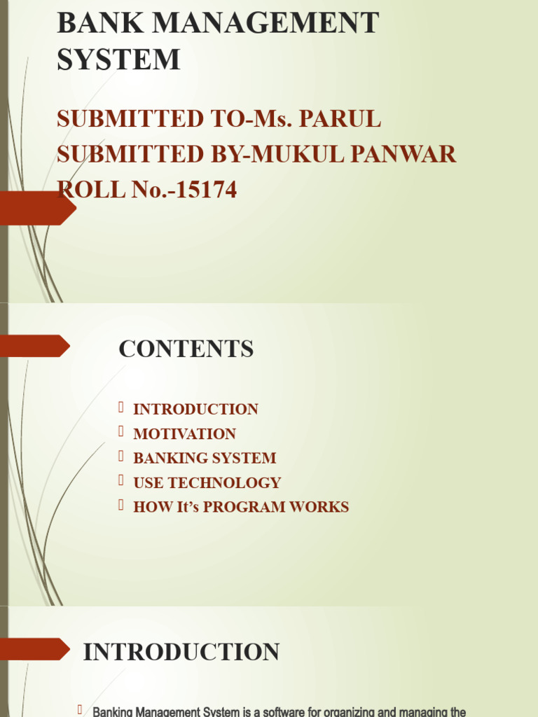 Bank Management System | PDF