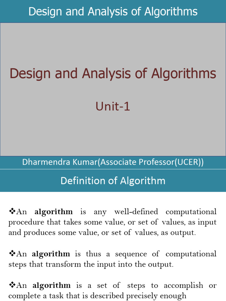Algo PPT | PDF | Computer Science | Algorithms And Data Structures Algo PPT | PDF | Computer Science | Algorithms And Data Structures