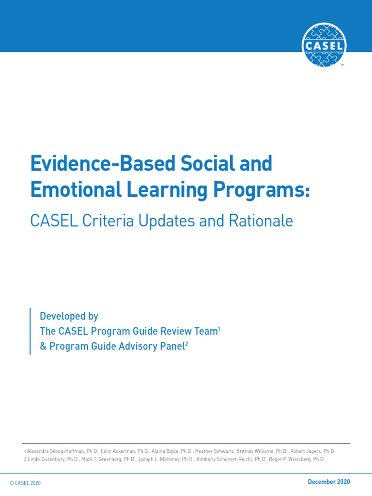 CASEL Program Criteria Rationale | PDF | Evidence Based Medicine | Sampling (Statistics)