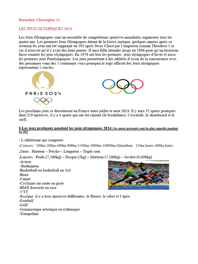 Jeux Olympiques 2024 | PDF