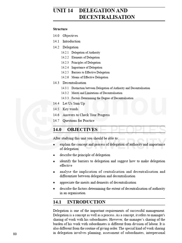 Unit-14 economics IGNOU material | PDF | Decentralization
