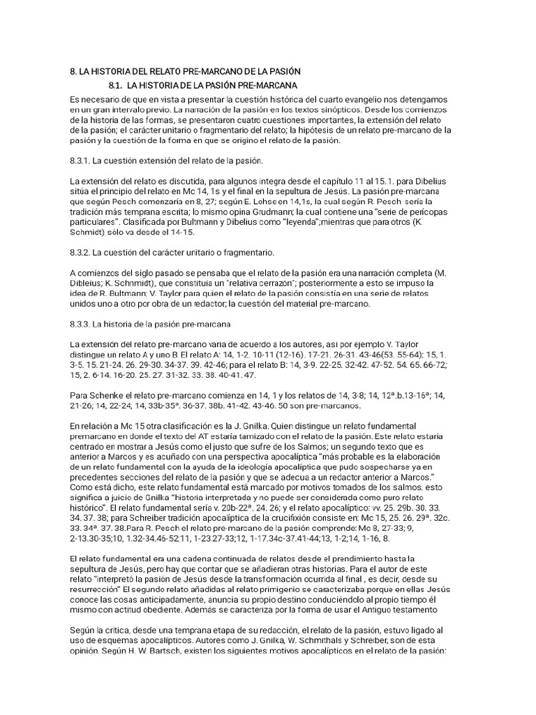 Relato Pre Marcano de La Pasion | PDF