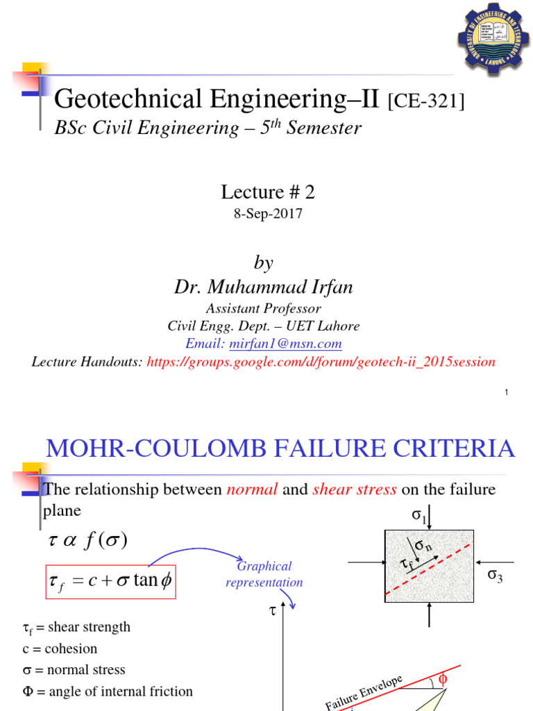 Mohr-Coulomb Failure Envelope Analysis | PDF | Materials Science ...