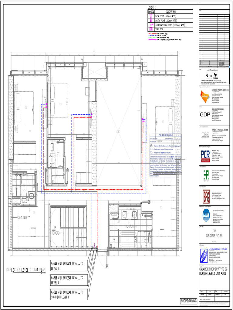 Enlarged RCP Elv Type B2 Duplex Level 9 Unit Plan: LQ Residential 1 Sdn ...