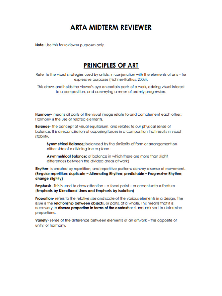 Arta Midterm Reviewer 1 | PDF