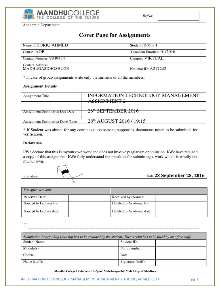 Information Technology Management Assign | PDF | Distance Education | E Government
