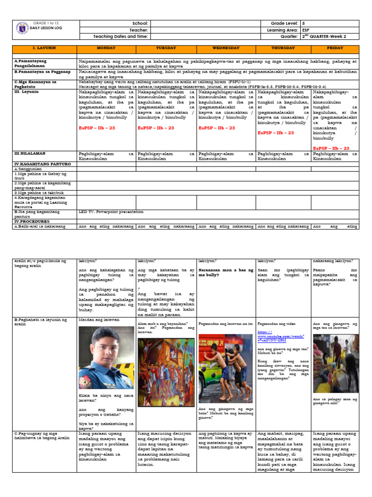 DLL ESP5 Q2 W2 | PDF