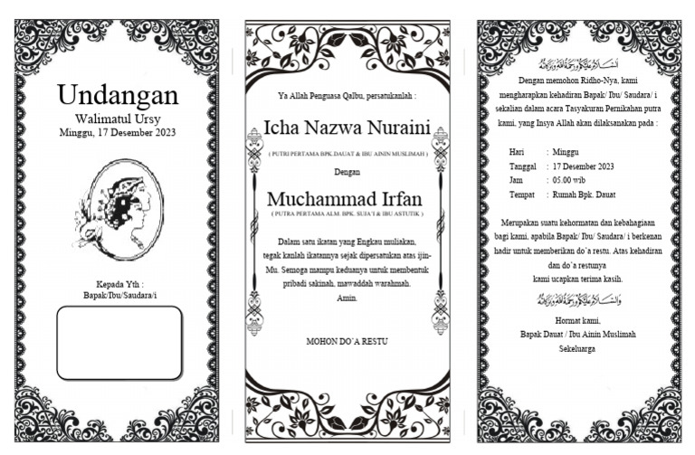 Undangan Walimatul Ursy 3 Kolom Yang Bisa Di Edit Format Word Doc022 ...