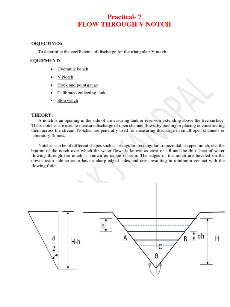 Triangular Notch | PDF | Discharge (Hydrology) | Triangle