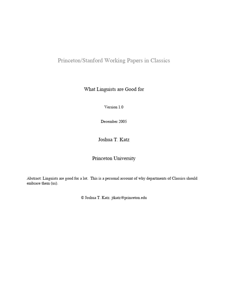 What Linguists Are Good For | PDF | Linguistics | Theory