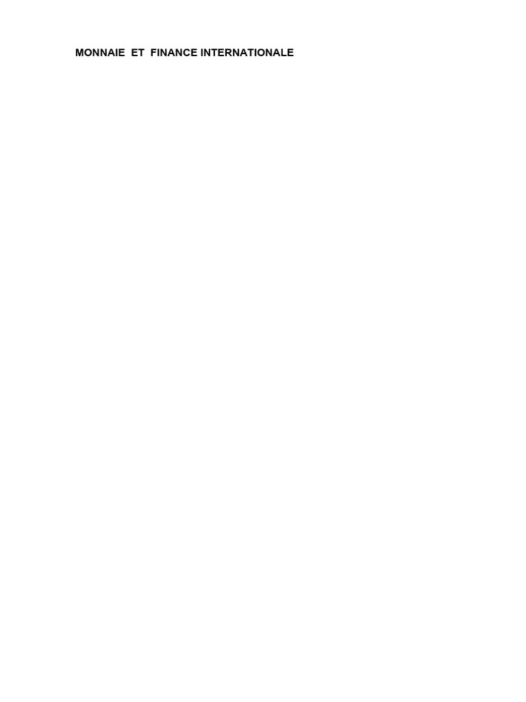 Cours de Monnaie Et Finance | PDF
