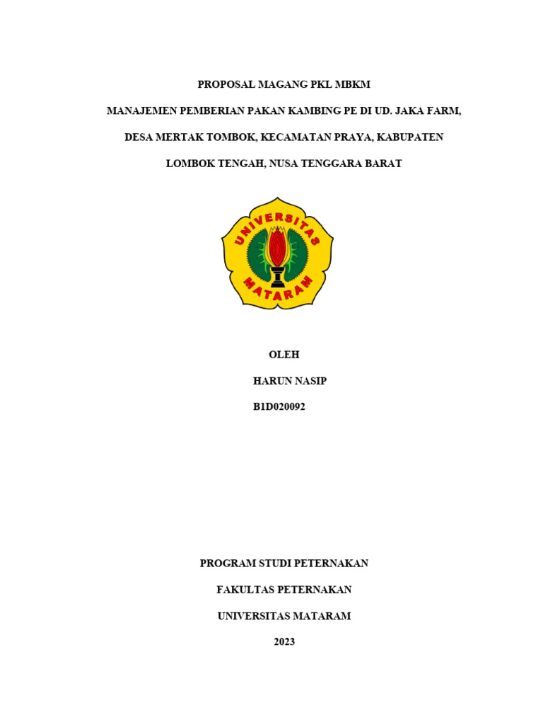 Proposal Magang PKL MBKM | PDF