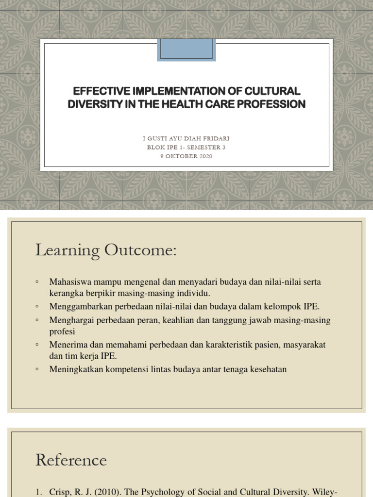 Effective Implementation of Cultural Diversity | PDF