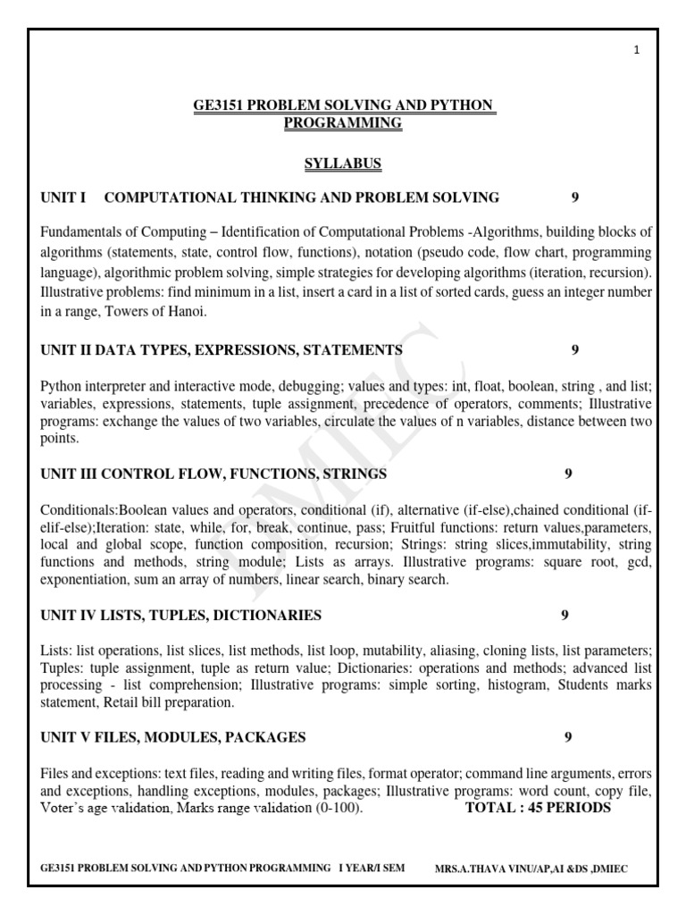 Unit-1 Python Notes PDF | PDF | Computer Data Storage | Read Only Memory Unit-1 Python Notes PDF | PDF | Computer Data Storage | Read Only Memory